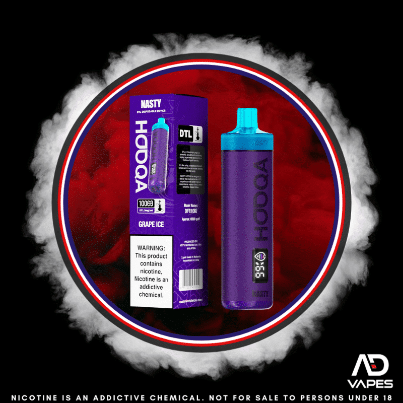 NASTY HOOQA DTL 10k 3mg Grape Ice | ADVapes.co.za